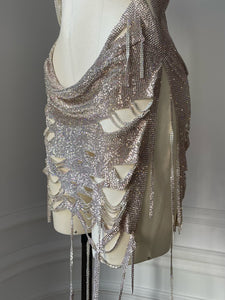 Alejandra Dress in Distressed Crystal Mesh – ludovic de saint sernin