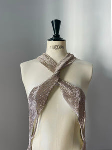 Alejandra Dress in Distressed Crystal Mesh – ludovic de saint sernin