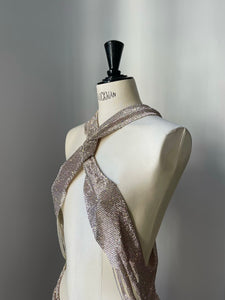 Alejandra Dress in Distressed Crystal Mesh – ludovic de saint sernin